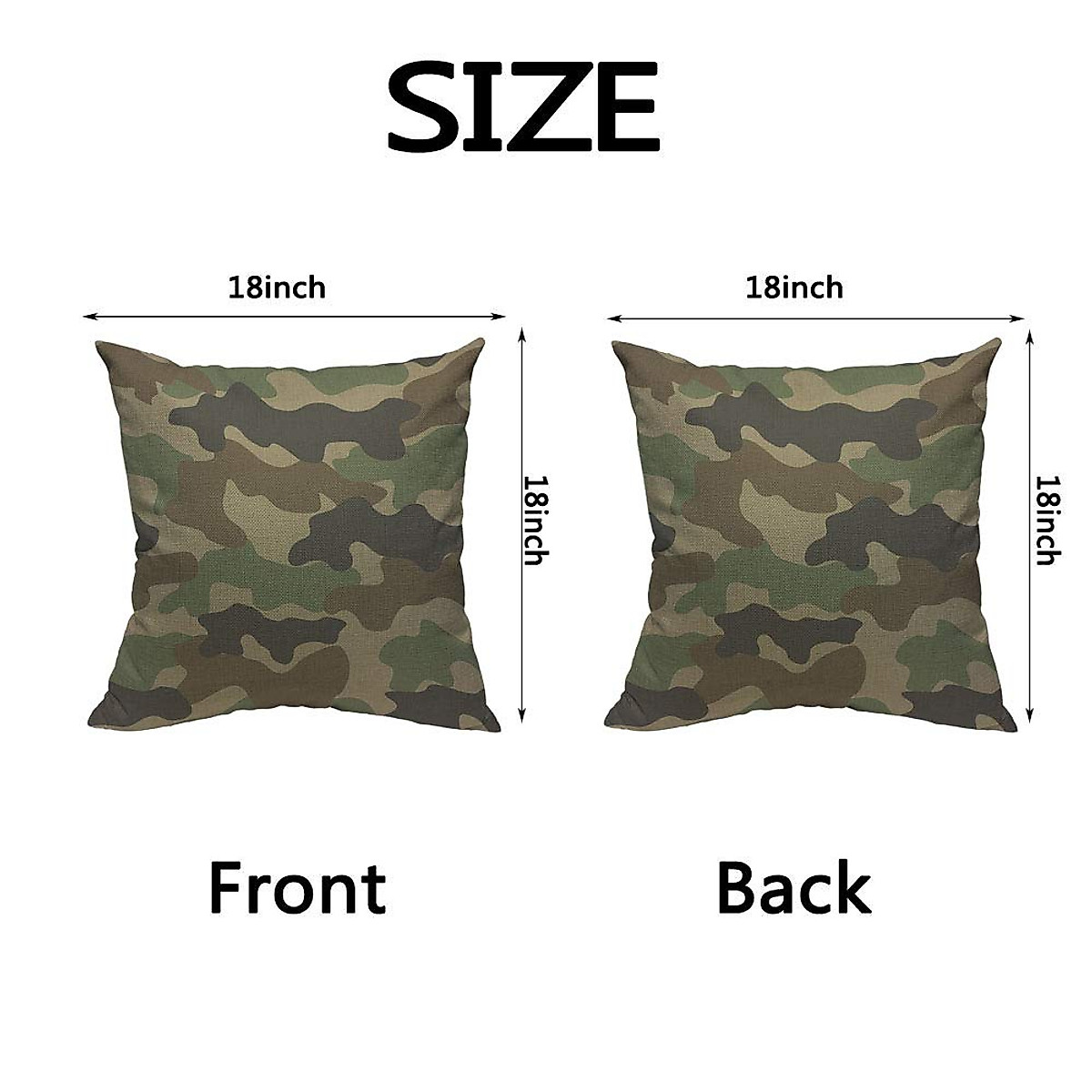 HOSNYE Army Camouflage Throw Pillow Cushion CoversHunting Camo Green Hunter Decorative Square Accent Pillow Case 18 x18 inch