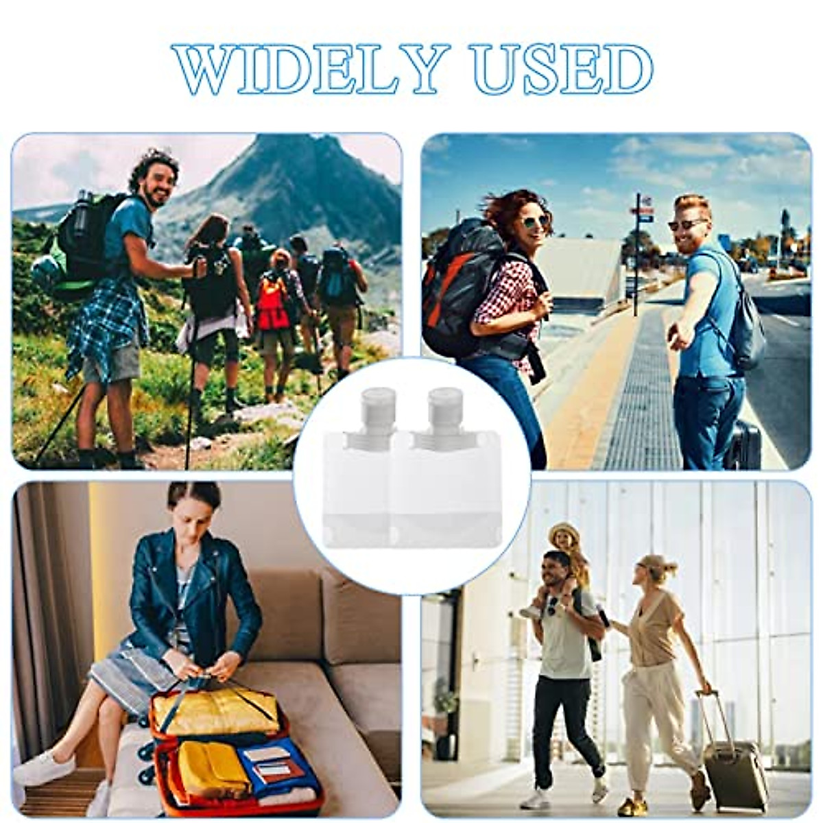 Liquids Travel Bottles, 30ml/50ml/100ml Leakproof Travel Shower Gel Bottle, Empty Travel Bottles Flipp Cap, Empty Bottle, Portable Containers, Travel Size Bottle for Soap, Shampoo and Conditioner,