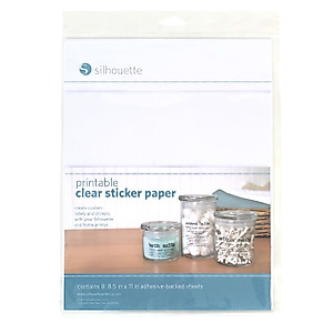 Silhouette America Silhouette Media-CLR-ADH Printable Clear Sticker Paper