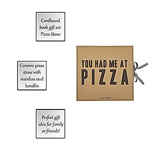 Santa Barbara Design Studio Gift Set Kitchen Essentials TableSugar Kraft Cardboard Book Gift Box, 13-inch, Pizza Stone
