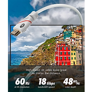 HDMI Cable 35 ft - 4K Resolution UHD 2.0b Ready - Supports Ethernet Ultra HDR Video HD Bandwidth 18Gbps - Audio Return Channel - 35 Feet (10.6 Meters) High Speed HDMI Cable
