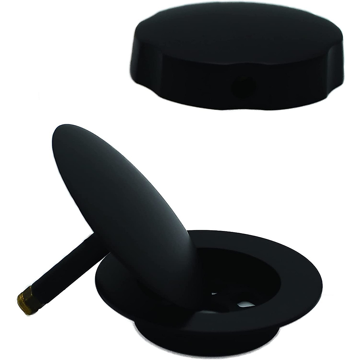 Westbrass A50P27TLE-62 27" Cable Drive Standard Bath Drain Trim Kit with Rotary Overflow Cover Knob, Pop-Up Stopper and Poly Tubular Pipes & Fittings, Matte Black