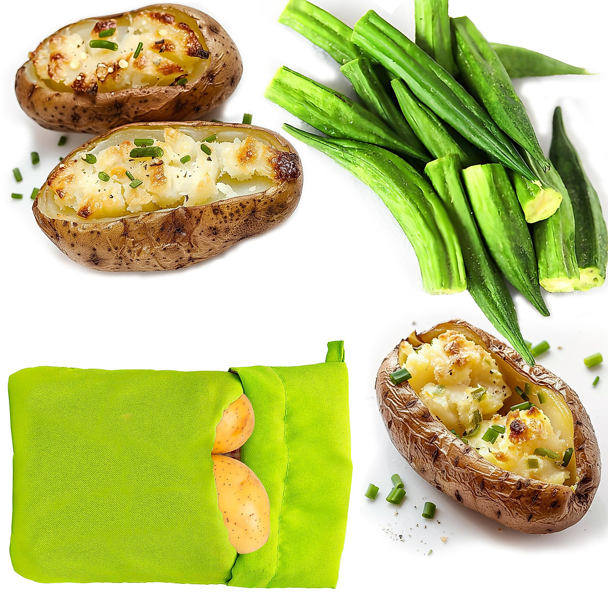 KR. LIF 2 PACK Microwave Cooking Bag Quick Delicious Potatoes and Veggies Baked Cooker Kitchen Express Microwave Bags