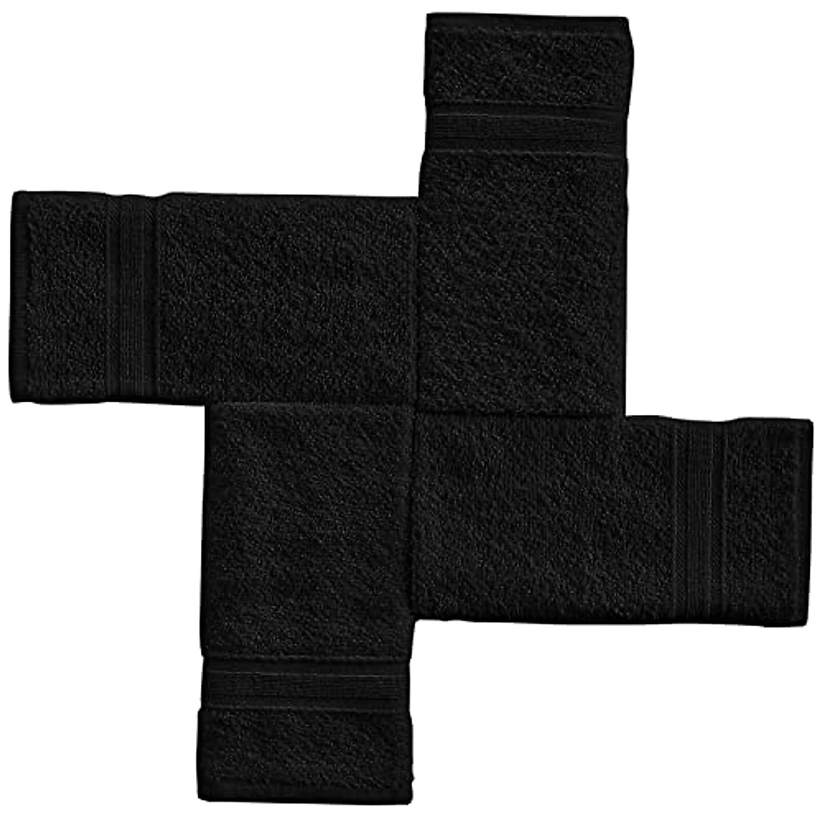 Cotton Fingertip Towels Set - 4 Pack Black Highly Absorbent, Soft Feel Fingertip Towels 11"x17"