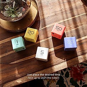 mooas Cube Timer, Time Management, Kitchen Timer, Kids Timer, Workout Timer, Timer for Studying, Cooking (White)