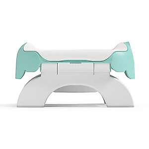 OKBABY On The Spot 3 in 1 Travel Potty Seat - Compact & Lightweight Design - Features Non-Slip Rubber Base - Removable Inner Bowl - Toilet Training Seat for Toddlers & Children, Turquoise