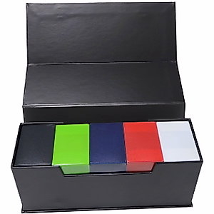 Card Deck Boxes Set of 5 + 500 Sleeves + Packaging Designed for Storage (Black, White, Blue, Green, Red) for Magic The Gathering (MTG) Pokemon yugioh - May be Suitable for Other Trading Card Games