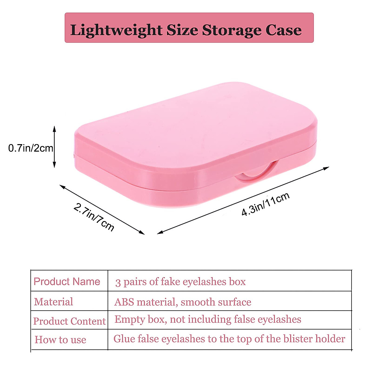 Lash Mirror, AREMOD Eyelash Case 3 Layer False Eyelash Holder Case Lash Organizers and Storage Empty Travel Cosmetic Eyelash Container with Mirror for Makeup(Pink)