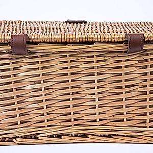 PICNIC TIME Catalina Picnic Basket for 2 - Wicker Picnic Basket with Picnic Set, (Red & White Plaid Pattern)