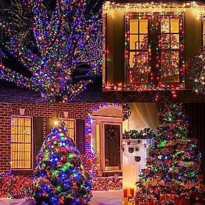 Fairy Lights Plug in with Remote, 8 Modes Timer 9.8 Feet 200 LEDs Twinkle Lights, Waterproof Firecracker Starry String Lights for Bedroom, Mini Led Cluster Firefly Lights for Camping Vases Multicolor