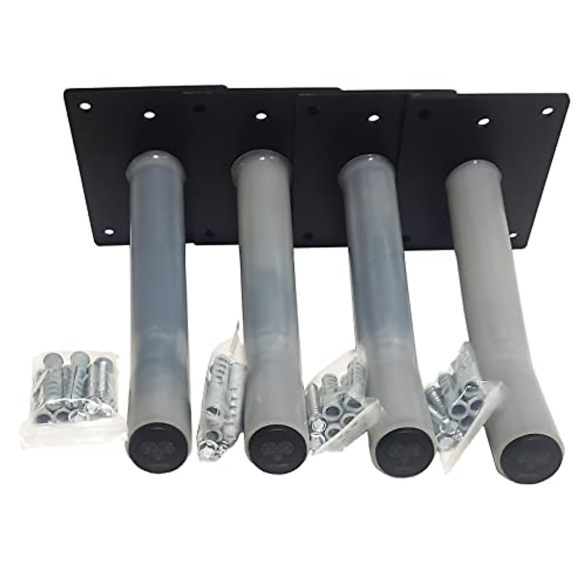 Heavy Duty Wall Tire Hanger 12" Universal Multi-Tools Storage Organizing Hooks with Protective Plastic Sleeve and Set of Screws and Anchors - Galvanized Steel Powder Coated Black - TWTH-12