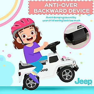 Aosom Kids Ride on Push Car, with Engine Sounds & Under-Seat Storage, Foot-to-Floor Ride on Sliding Car with Horn, Sit and Scoot Ride on Toy, Ages 1.5-3 Years, White