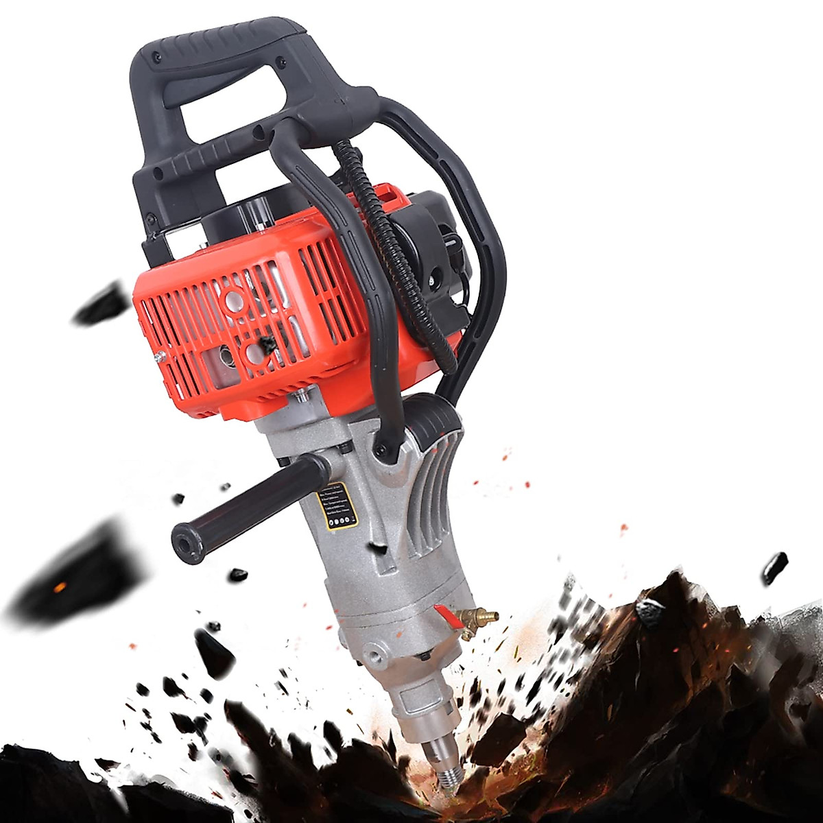 PIAOCAIYIN Diamond Core Drilling Machine, 33cc 2 Stroke Core Drill Rig, 1000w Gas Engineering Diamond Concrete Core Drill Machine, Heavy-Duty Water Well Drilling Kit, Wet Drilling Machine