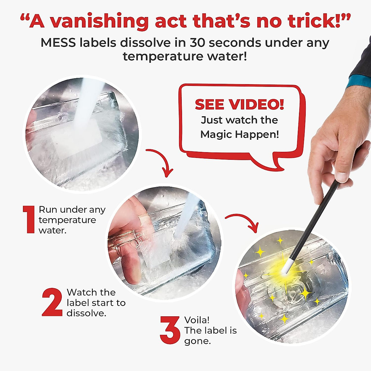 MESS Dissolvable Canning Labels for Jars – 200 Kraft Dissolvable Mason Jar Labels - Dissolvable Food Labels for Containers - Jam Homemade Canning Jar Labels Stickers - Removable Mason Jar Labels 1.5"