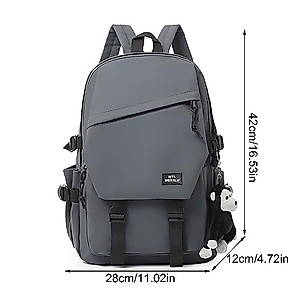 Lightweight School Bag Casual Daypack College Laptop Backpack For Men Women Water Travel Rucksack For Sports High School Middle Bookbag For Girls Camera Bags for Photographers Backpack (Grey, A)