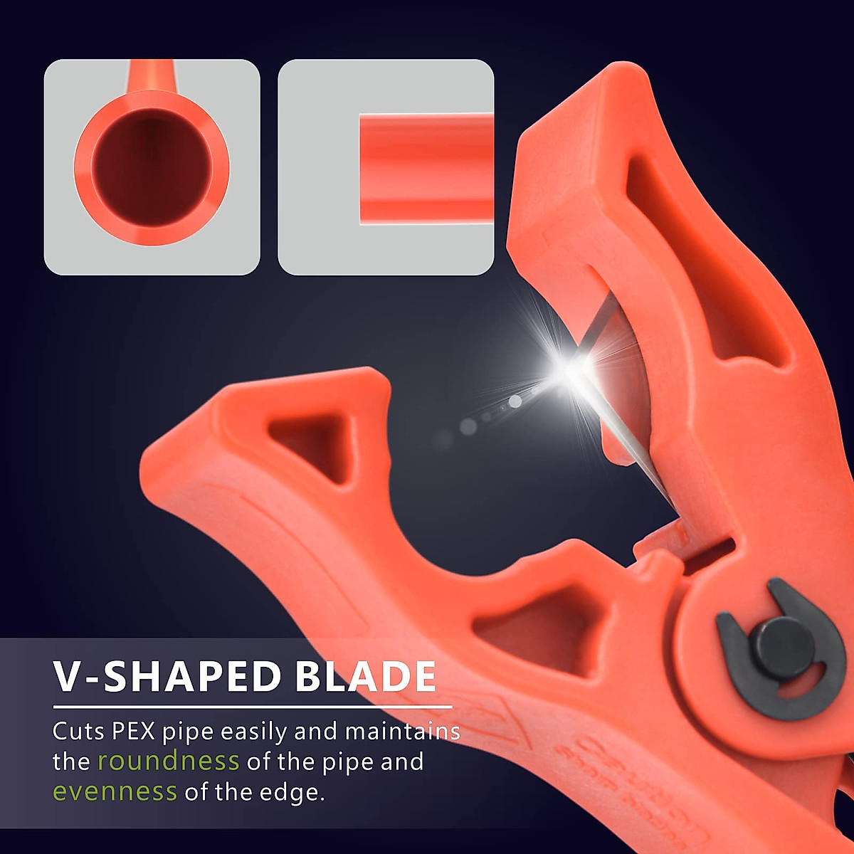iCrimp PEX Cutter,PEX Tubing Radial Cutting Tool, cuts 3/8,1/2,5/8,3/4 and 1-inch Pipe, Extra blade included