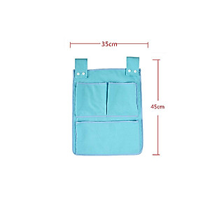 SiyuXinyi Pockets Bedside Storage Bag Caddy Hanging Diaper Organization for Baby Essentials, Hang on Crib, Practical Hanging Storage Bag， Suitable Dormitory, Double Bed, Bedside Storage！（Blue）