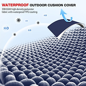 Favoyard Waterproof Outdoor Chair Cushion 16in Set of 4 & Outdoor Seat Cushion Set 19n