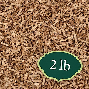 Arcadia Garden Products Confetti Cut Kraft Paper Shred Filler, Recyclable Packing for Packaging, Shipping, Moving, Cushioning, Gift Baskets, Gift Wrapping, Holidays, and Crafts, 2 lb