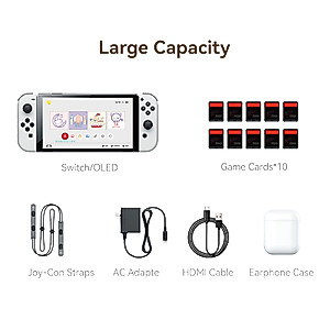 GeekShare Vintage Carry Case Compatible with Nintendo Switch/Switch OLED - Portable Hardshell Travel Carrying Case fit Switch Console with Acrylic Strap