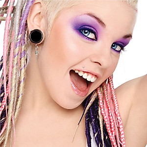 BodyJ4You Black Plugs Kit with Spiral and Tribal Tapers Kit 54 pieces Gauges Kit 14G-00G Stretching Set