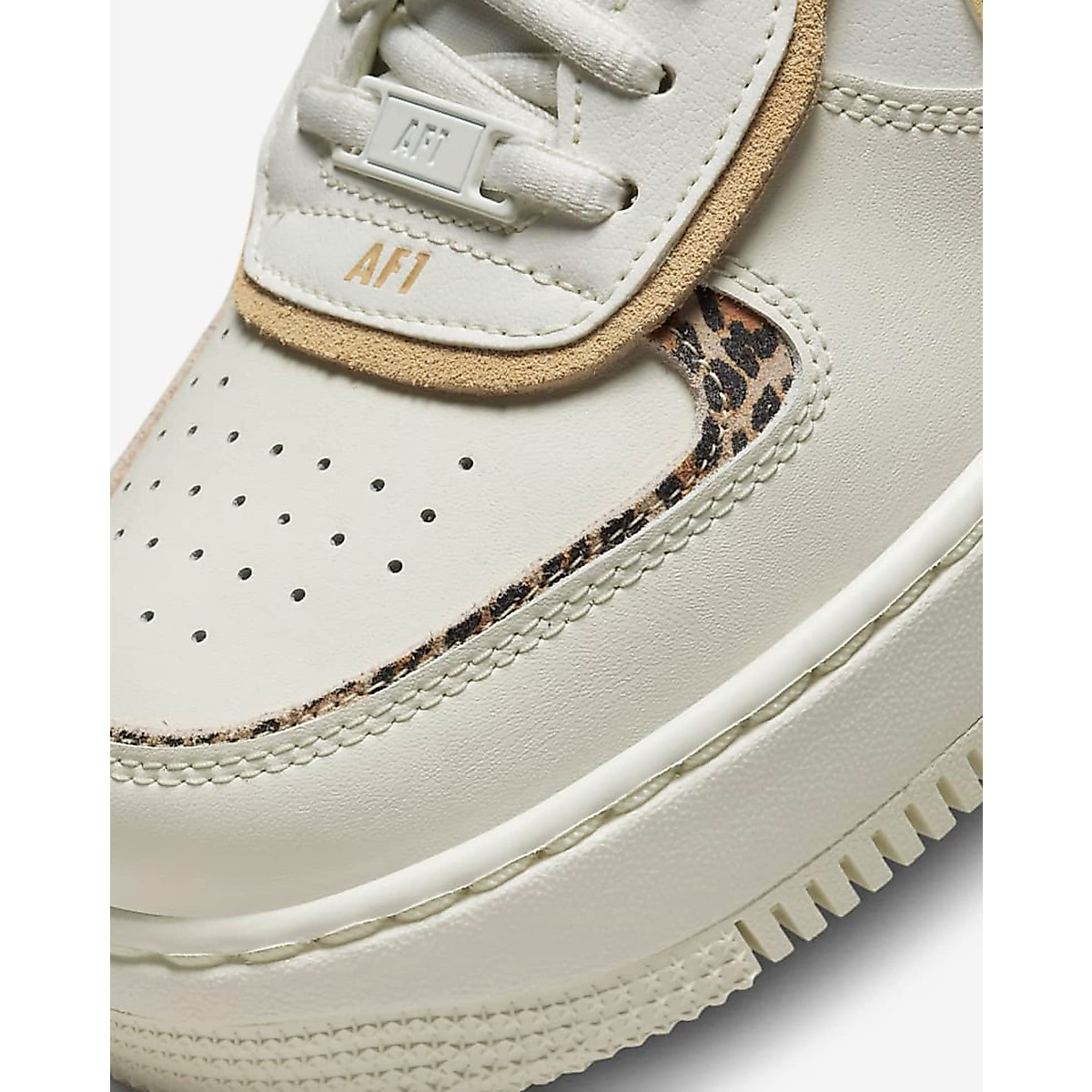 Nike Women's Air Force 1 shoe, Sail/Multi-color-sesame-black, 7.5