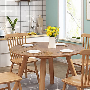 TWUTGAYW 40-44 in Duty Vinyl Round Tablecloth, PVC Elastic Edged Table Cover, Plastic Clear Tablecloth Protector for Round Table Durable Reusable Transparent Wipeable Use in Outdoor/Indoor(Clear)