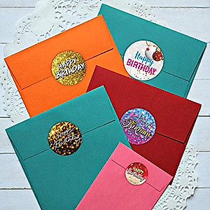PARTH IMPEX Happy Birthday Stickers Seals Labels (Pack of 120) 2" Large Round for Gift Envelopes Cards Boxes