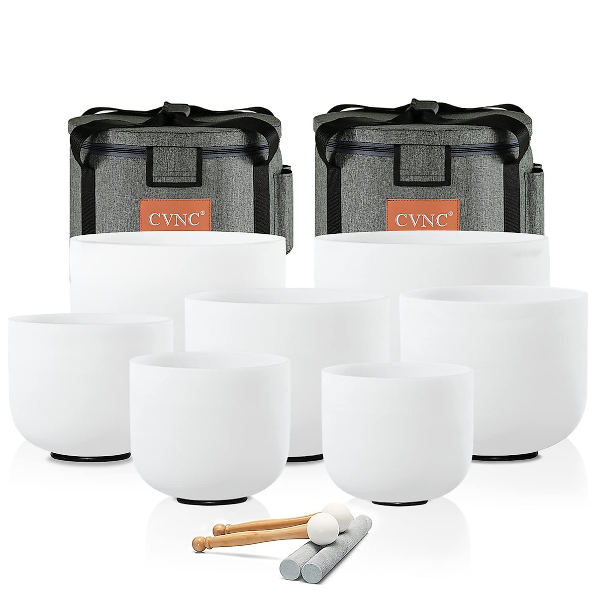 CVNC 2PCS Purple Color Heavy Duty Canvas Padded Carrying Case Travelling Bag For 6-12 Inch Crystal Singing Bowl