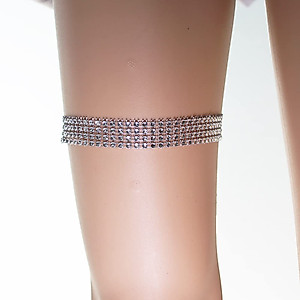 Boho crystal Leg Chain Sparkly Body Chains Thigh Belt Chain Fashion Jewelry Accessories for Women and Girls Silver