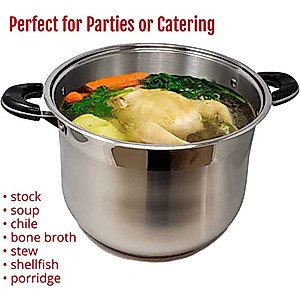 Professional 18/10 Stainless Steel 40 Quart Stockpot w/ Glass Lid