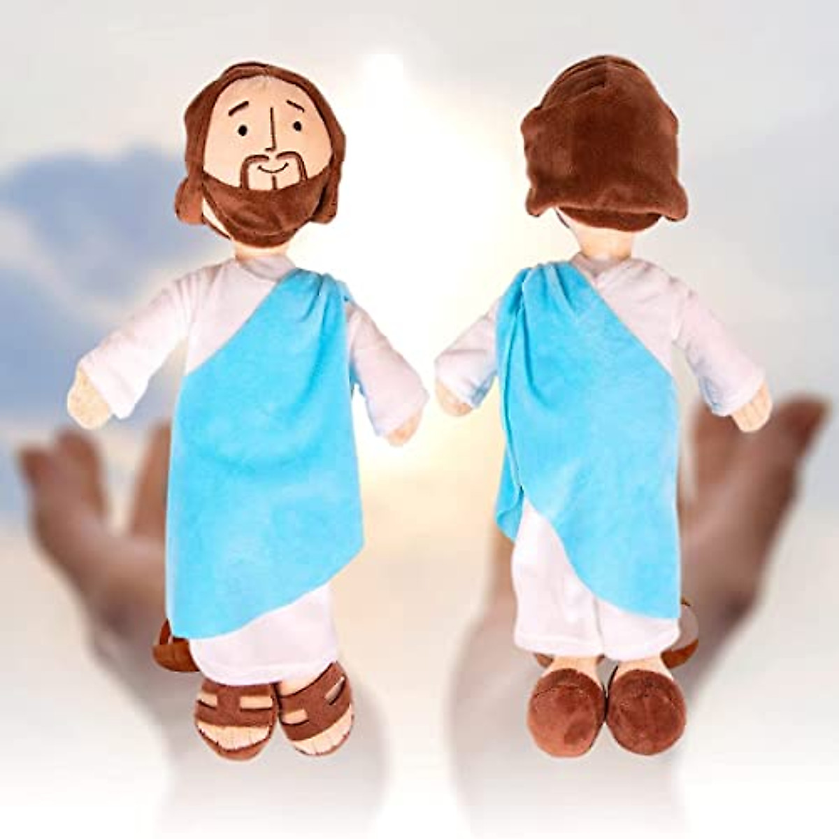 LSYDCARM 13inch Jesus Toy My Friend Jesus Toys Savior Christian Classic Religious Savior Jesus Stuffed Plush Doll Toys (Blue)