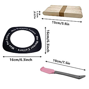 Single Pot Wax Warmer, Professional Electric Wax Heater Machine Facial Skin SPA Equipment with Adjustable Temperature Set, 100 Wax Sticks & 20 Collars & 1 Scraper