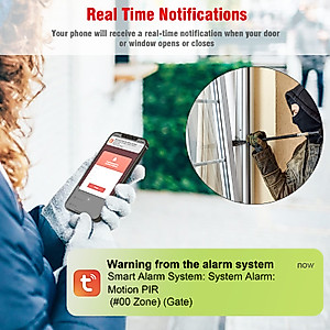 YISEELE Home Security System, Door Alarm System with WiFi, Alarm Security with Phone APP Alert, 9-Piece Kit: Alarm Siren, Door Window Sensor, Remote, Work with Alexa for House, Apartment