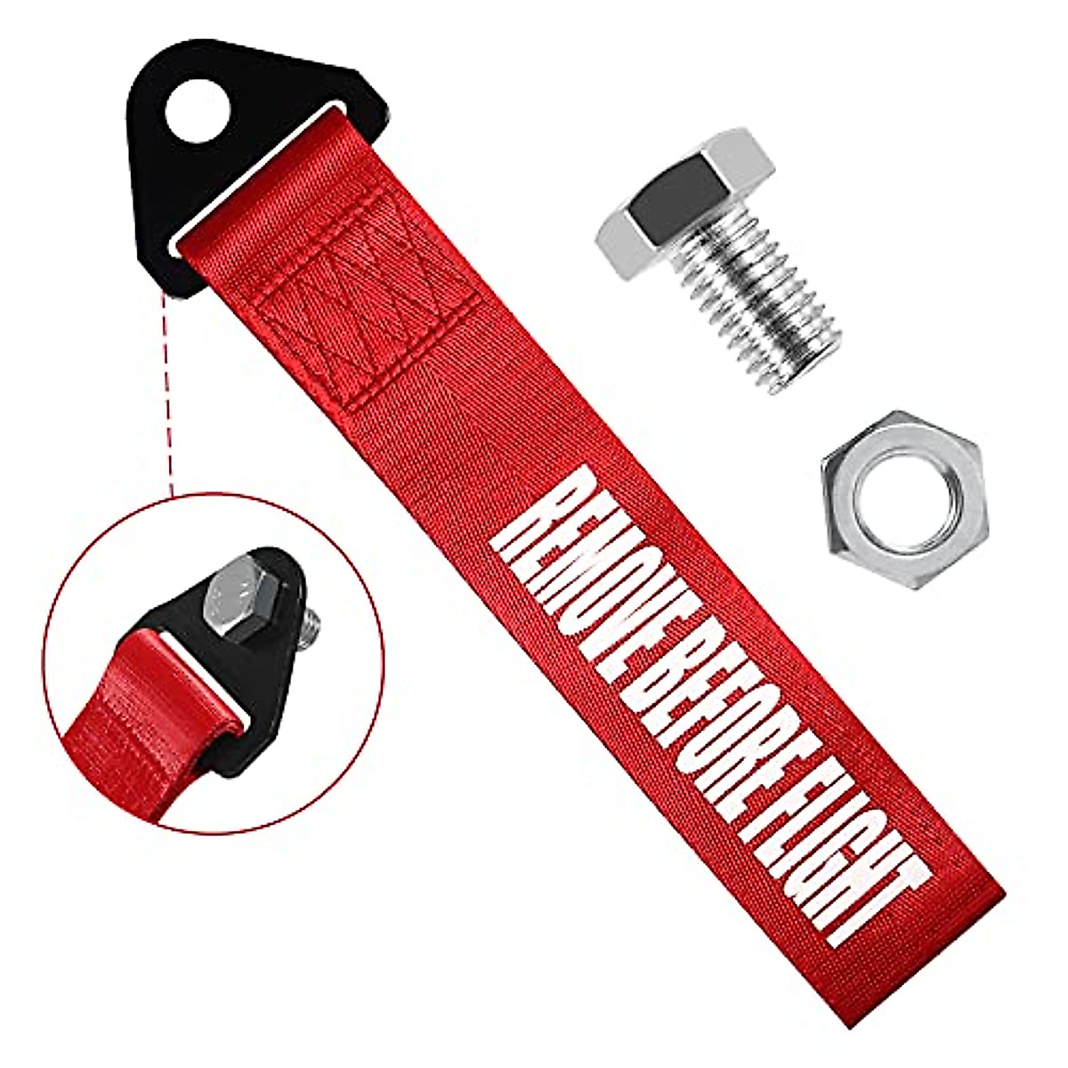 2 Pack Car Racing Tow Straps, MELIFE Tow Straps Universal Cars Set Belt Nylon Tow Straps Traction Rope Trailer Hooks for Rear or Front Bumper Decorative Trailer Belts - Remove b4 Flight