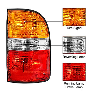 ALZIRIA Taillight Assembly Compatible with 2001-2004 01 02 03 04 2001 2002 2003 2004 Toyota tacoma tail light Passenger Side(Chrome-Right)