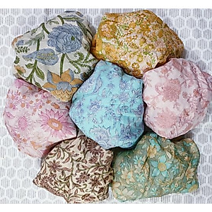 Generic VINTAGEFABULOZ Sari Silk Fabric Lot 15 Pieces Aqua Craft Scrapbook Art Doll Scrapbook and Jewellery Gift Wrap (15pcs_ DULLMUTED)