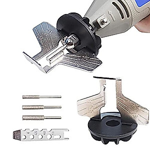 8Pcs Chain Saw Blade Teeth Sharpener Set with Angle Guide and Diamond Burr(red)