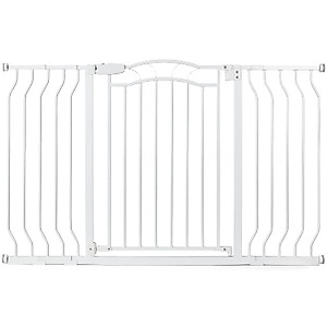 Baby Gate 29.5” to 53”, 30” Height Extra Wide Dog Gate for Stairs, Doorways and House, Auto-Close Safety Dog Gate for Pets, Pressure Mounted, White