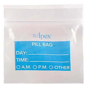 Apex Pill Bags, 50 Count - Small Baggies For Pills and Vitamins