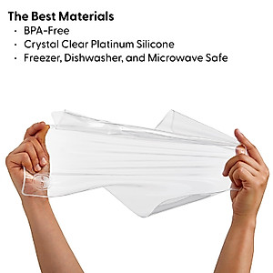 W&P Reusable Silicone Stretch Wrap, 1 Box with 3 Wraps (7x8, 10x11, 13x14), Oven, Dishwasher, Microwave & Freezer Safe, BPA Free