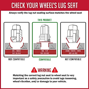 Wheel Accessories Parts 32 Pcs M14x1.5 14x1.5 Thread OEM Factory Style Lug Nuts 1.91" Long Chrome 13/16" 21mm Hex Hex Fits Ford 2017+ F-250 | 2017+ F-350 HCPZ-1012-B | HCPZ-1012-A |611-930