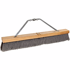 Weiler 44581 24" Block Size, Hardwood Block, Flagged Gray Polystyrene Fill, Contractor Medium Sweeping Broom