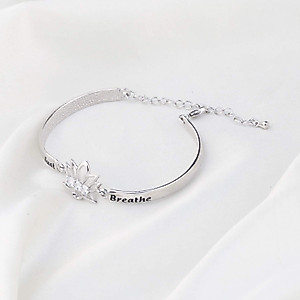 WUSUANED Breathe Lotus Flower Bracelet Yoga Spiritual Symbol Jewelry Gift For Women