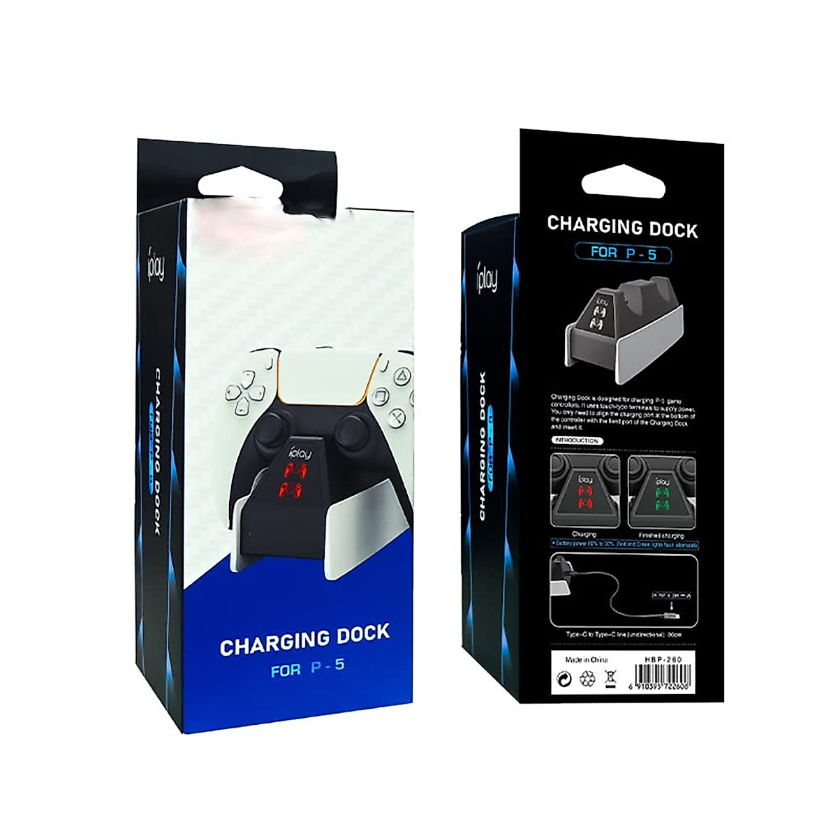 PS5 Controller Charger Station Compatible with PS5 Dualsense Controller with Dual Stand Charger Dock Fast Charging AC Adapter 5V/3A PS5 Controller Dualsense Charging Stand Dual Dock Accessories