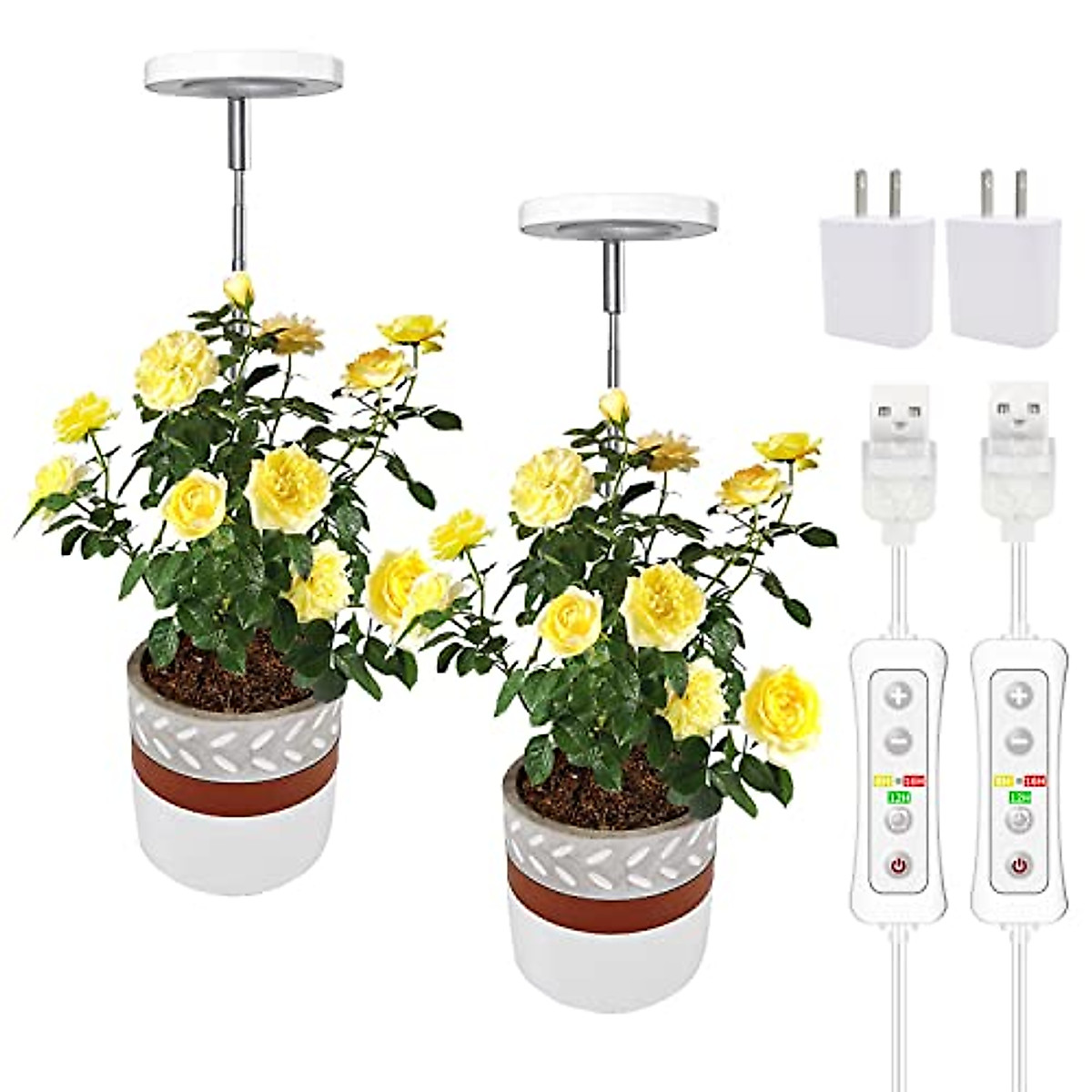 Plant Grow Light,Yadoker LED Growing Light Full Spectrum for Indoor Plants,Height Adjustable, Automatic Timer, 5V Low Safe Voltage,Idea Small Light…