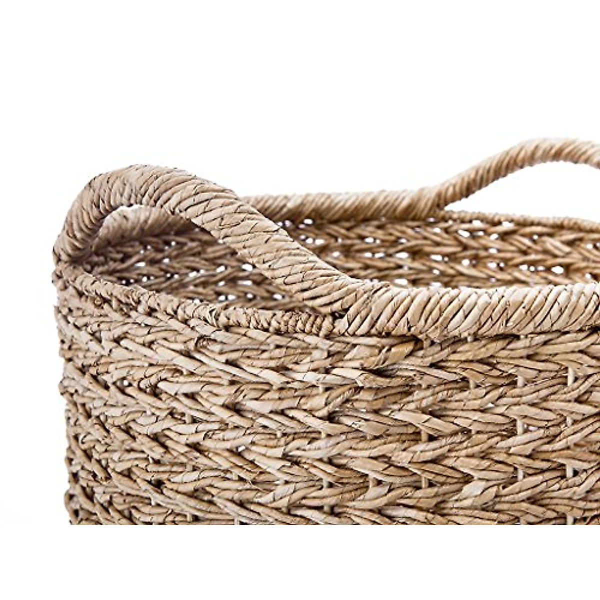 KOUBOO 1060091 Handwoven Decorative Storage Basket, X-Large, 20" x 20" x 22", Twisted Sea Grass