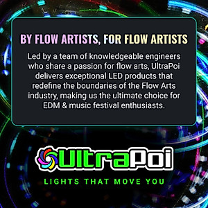 UltraPoi UltraKnob Swivel Handles Set (Pair (2)) - Rechargeable LED Poi Knob Handles - Over 30 Brilliant Rainbow Color Modes & Flashing Patterns - Silicone Knob Set for Poi, Flow Arts & Light Spinning