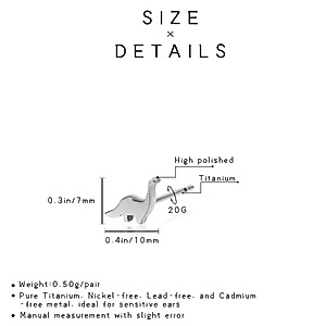 TGNEL Lovely Pure Titanium Dinosaur Earrings for Women Sensitive Ears, Cute Animal Earrings Studs Hypoallergenic Earring Jewelry for Animal Lover