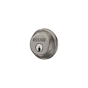 Schlage B60 N 619 Deadbolt, Keyed 1 Side, Highest Residential Security, Satin Nickel